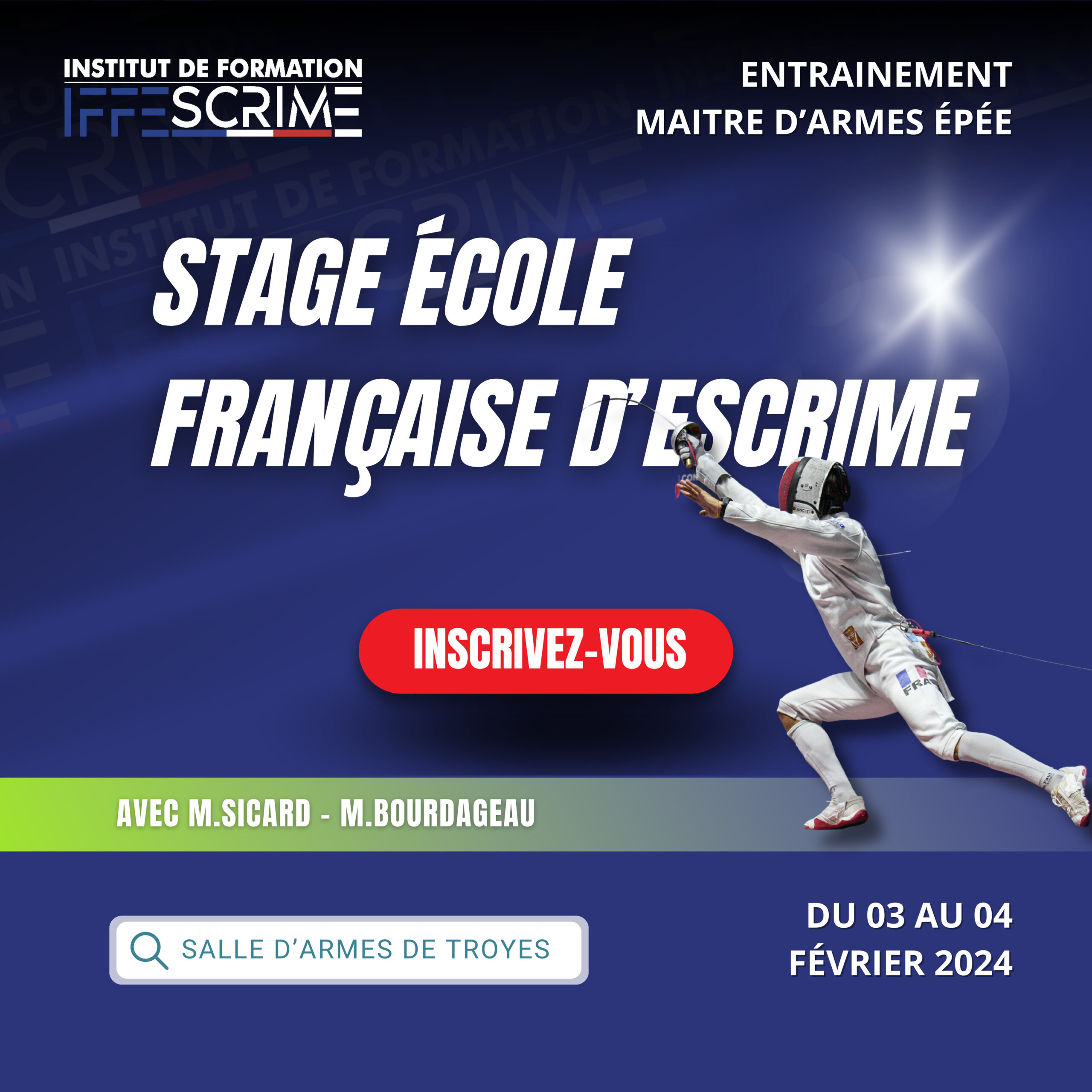 Nouvelle formation continue Épée labellisée École Française d'Escrime ...